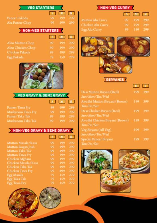 Menu at Awadhi - By Tawa On Cloud, Bengaluru