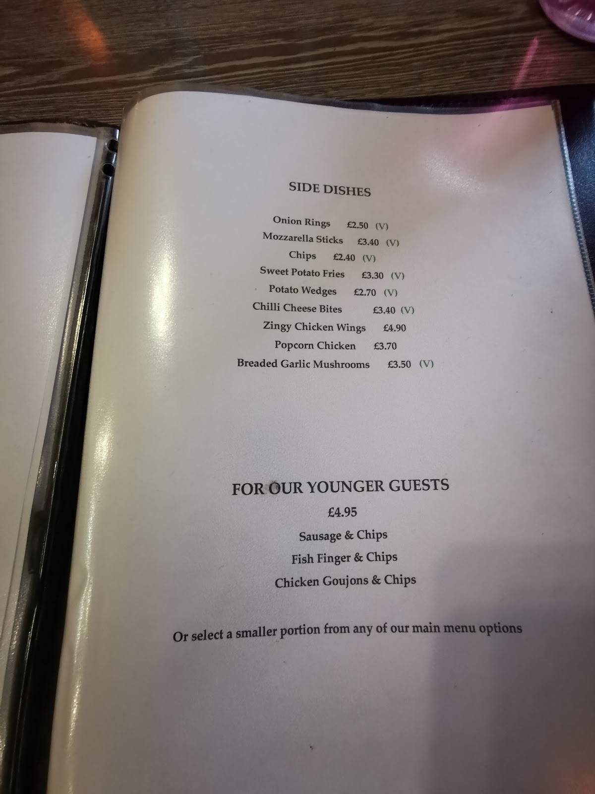 Menu at Axe & Cleaver Inn pub & bar, Huttoft