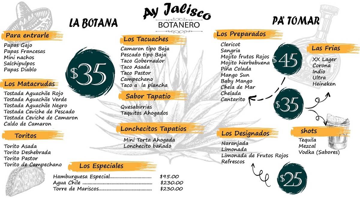 Carta del restaurante Ay Jalisco Botanero, Reynosa