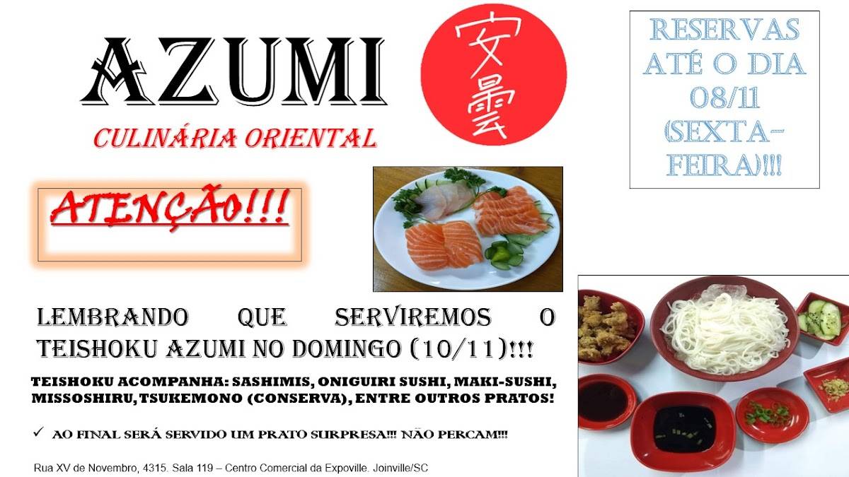 Menu em Azumi - Culinária Oriental- Comida Tradicional Japonesa ...