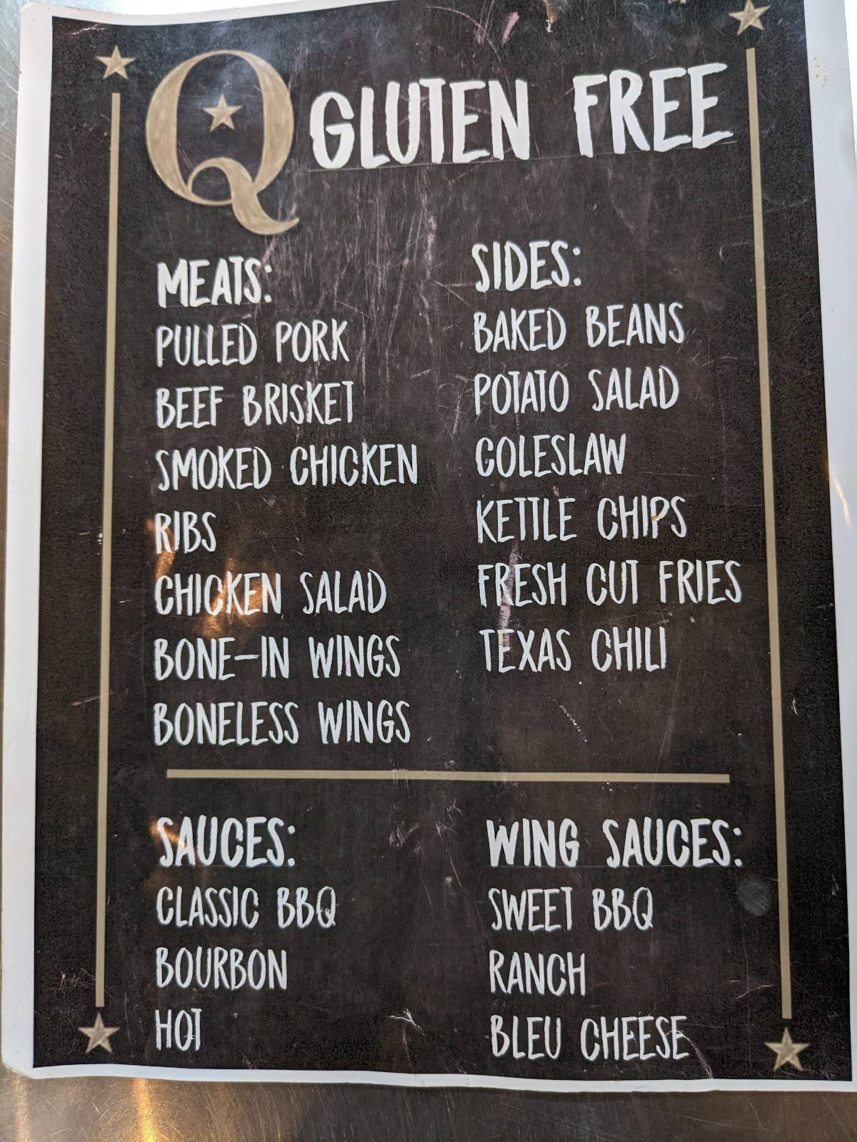 Menu at Backyard BBQ, Sioux Falls, S Western Ave