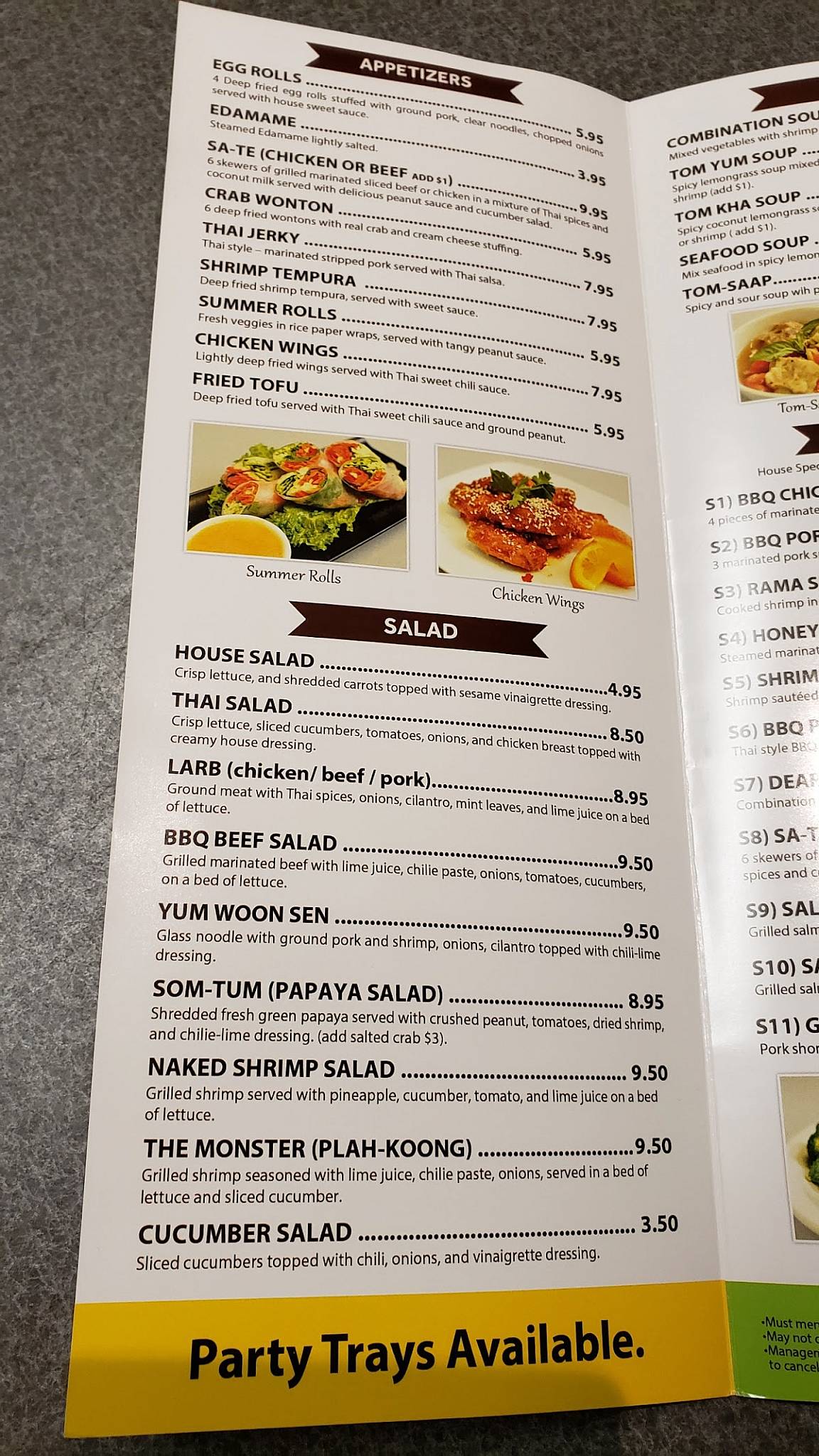 Menu at Thai BBQ, Las Vegas, S Jones Blvd # 6