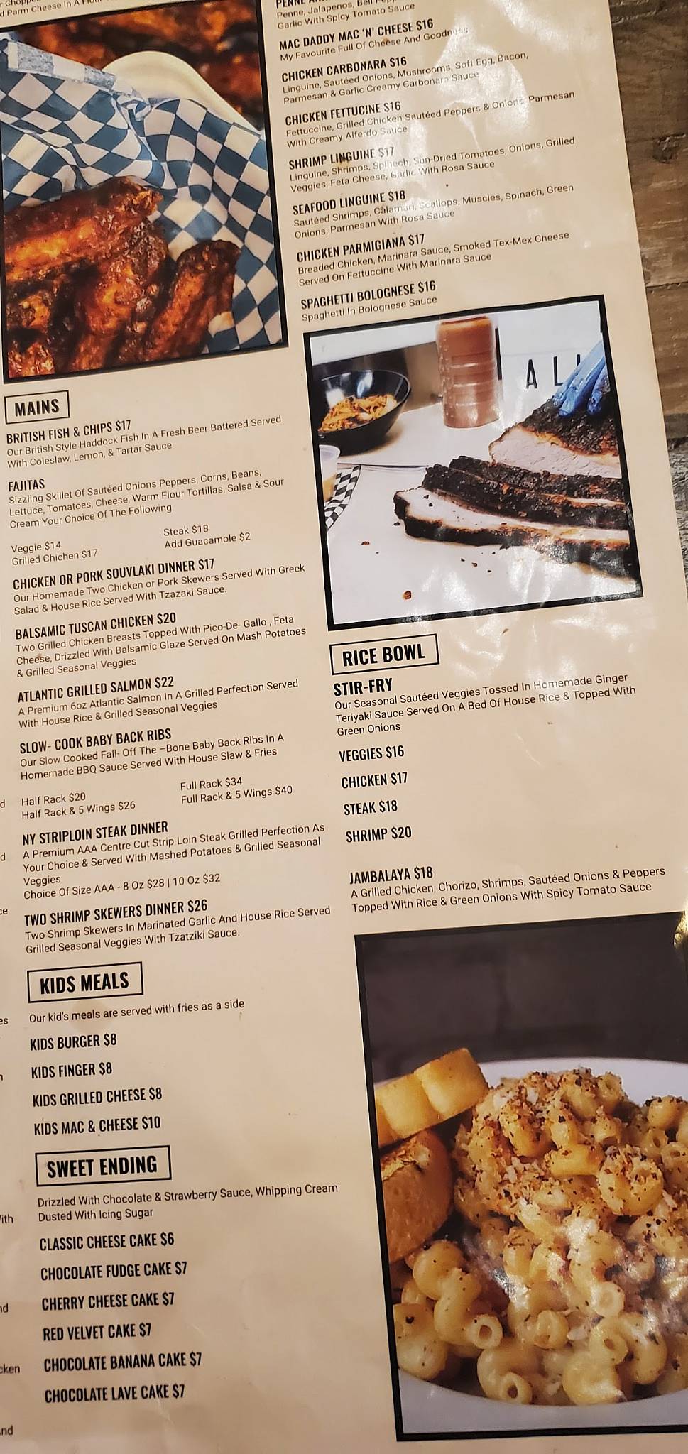 Menu at The Bull BBQ Pit Restaurant and Smoke house, Toronto, St Clair ...