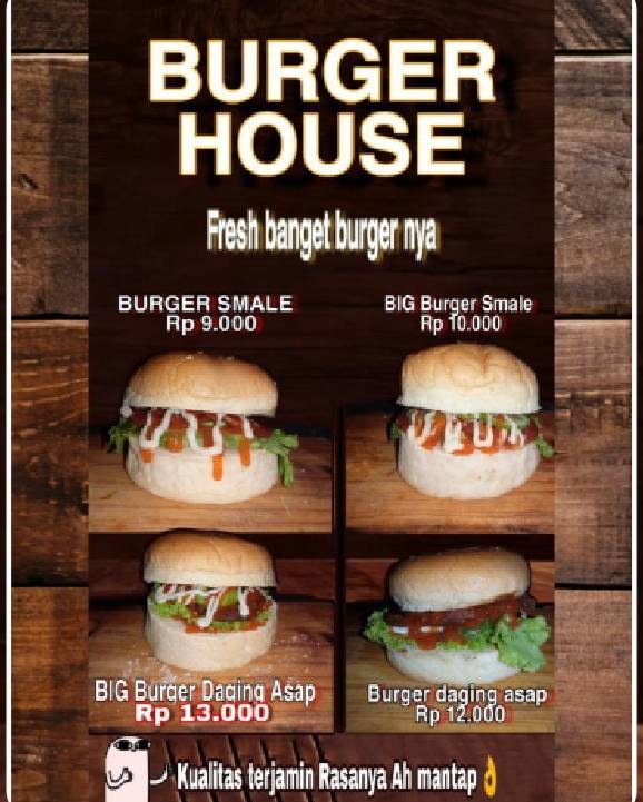 Menu at BURGER HOUSE restaurant, East Jakarta