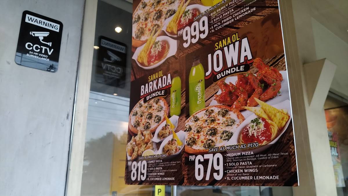 Menu at Angel's Pizza Bacolod restaurant, Bacolod