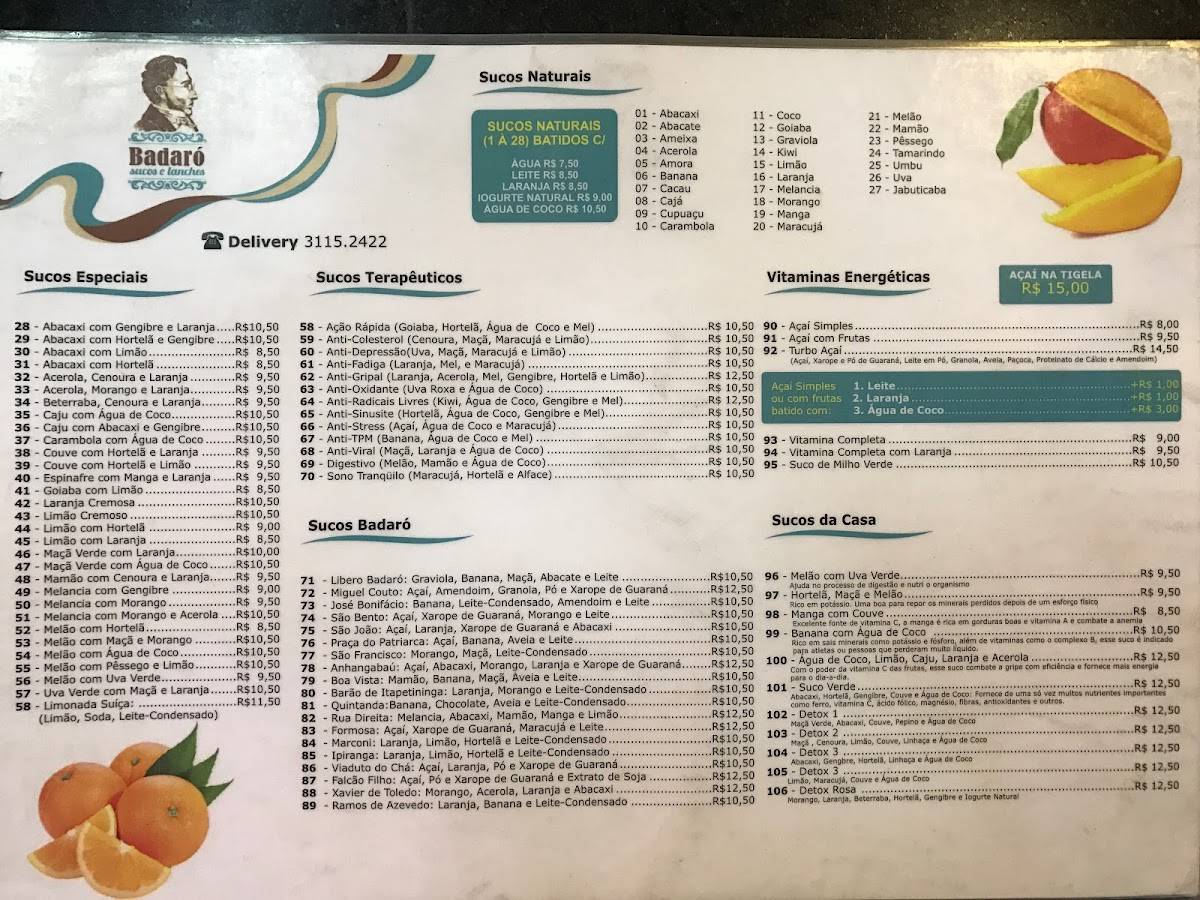 Menu em Badaró Sucos e Lanches pub & Bar, São Paulo, R. Líbero Badaró