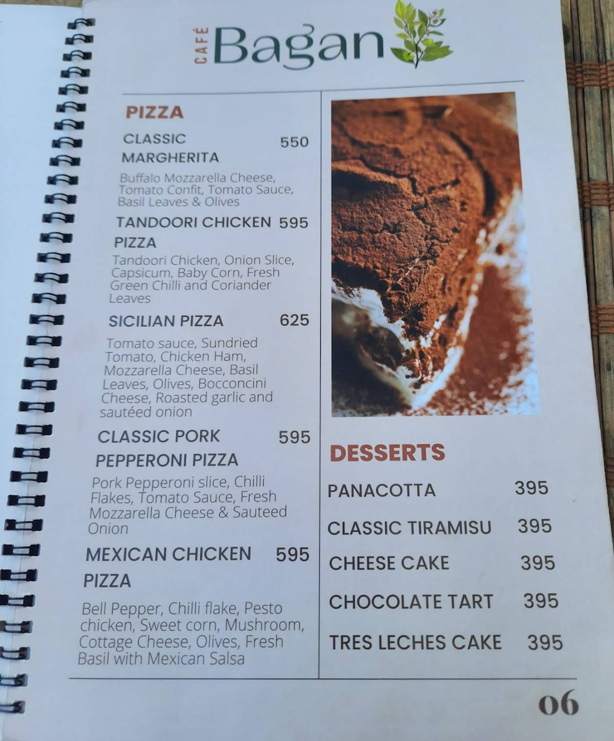 Menu at Bagan : Poolside Cafe, Guwahati