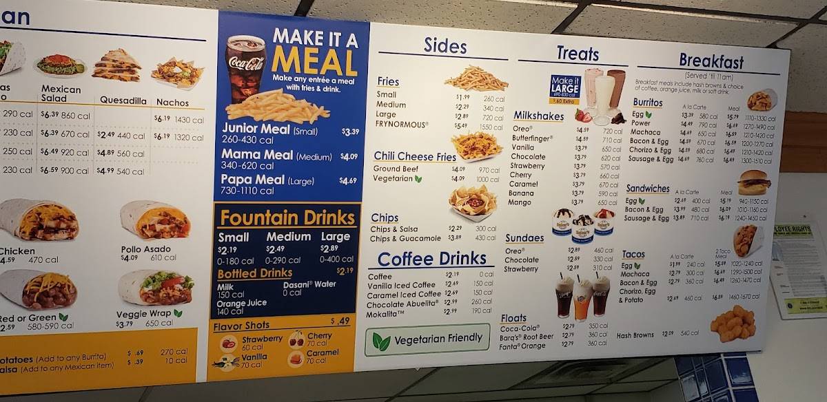 Carta del restaurante Baker's Drive-Thru, Riverside, Adams St