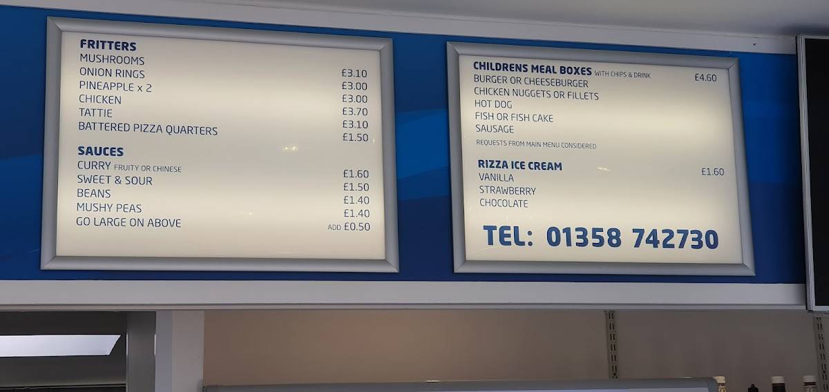 Menu at Balmedie Fish & Chip Shop restaurant, Aberdeen