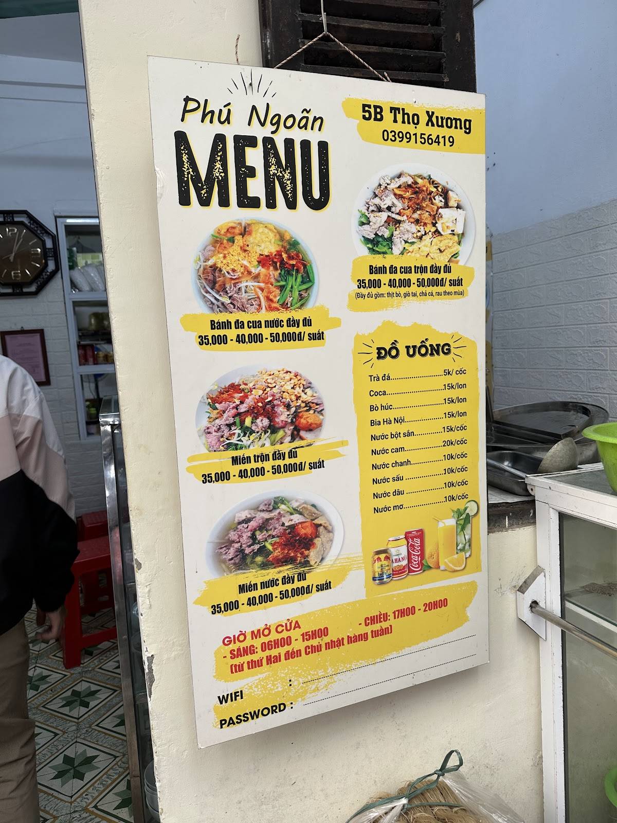 Menu at Bánh Đa Cua - Miến Trộn - số 5B ngõ Thọ Xương cafeteria, Hanoi