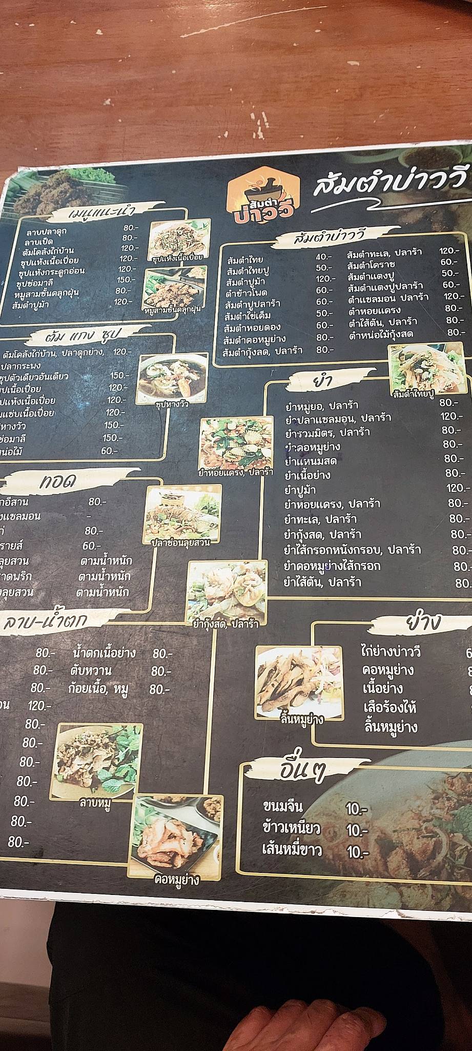 Menu at Bao Wee Rice Porridge 2 restaurant, Prang Mu