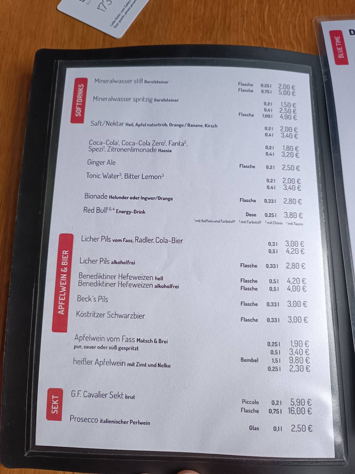 Speisekarte von Café Bar Switchboard, Frankfurt am Main