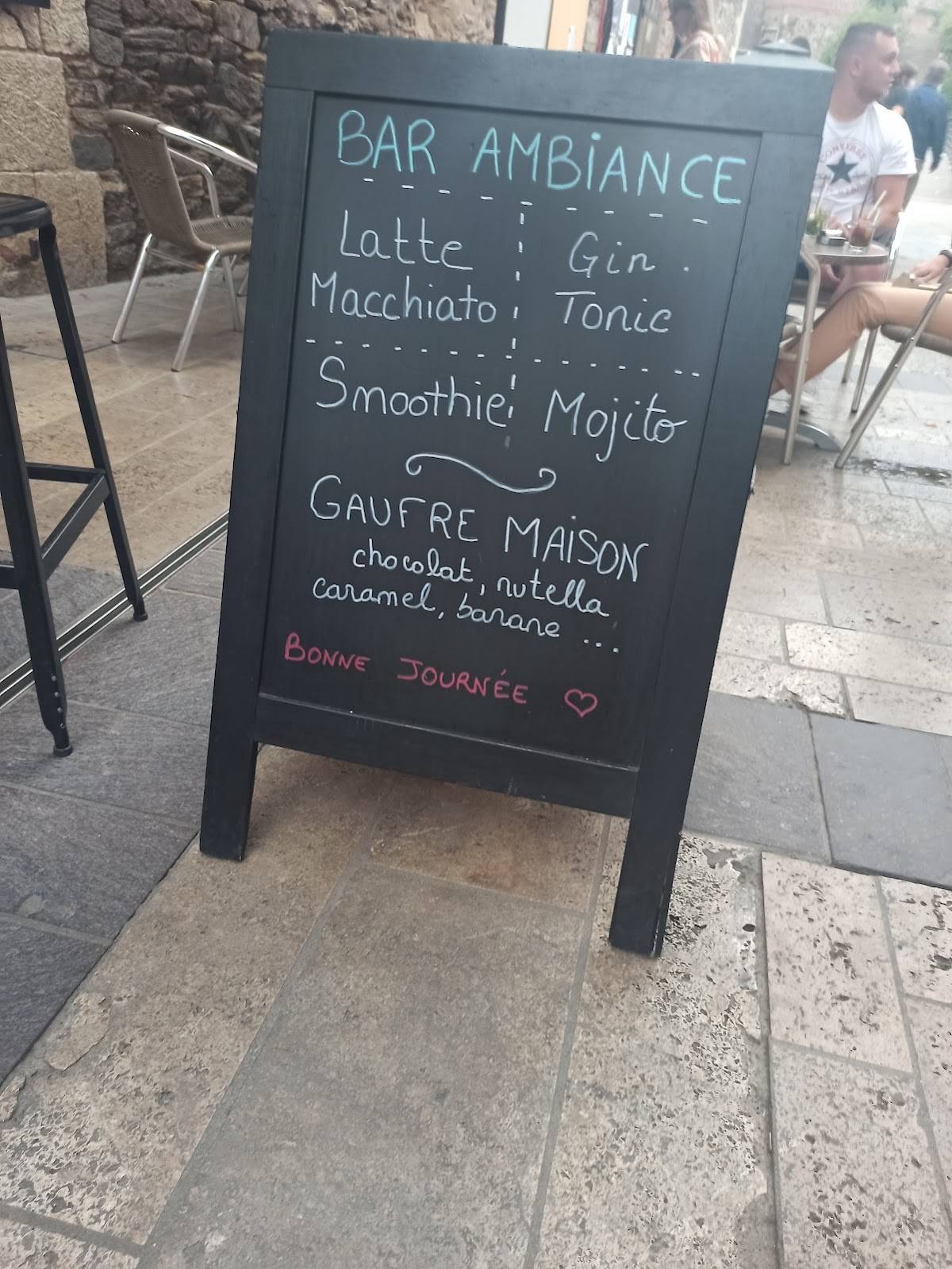 Menu at Bar L'Ambiance, Collioure
