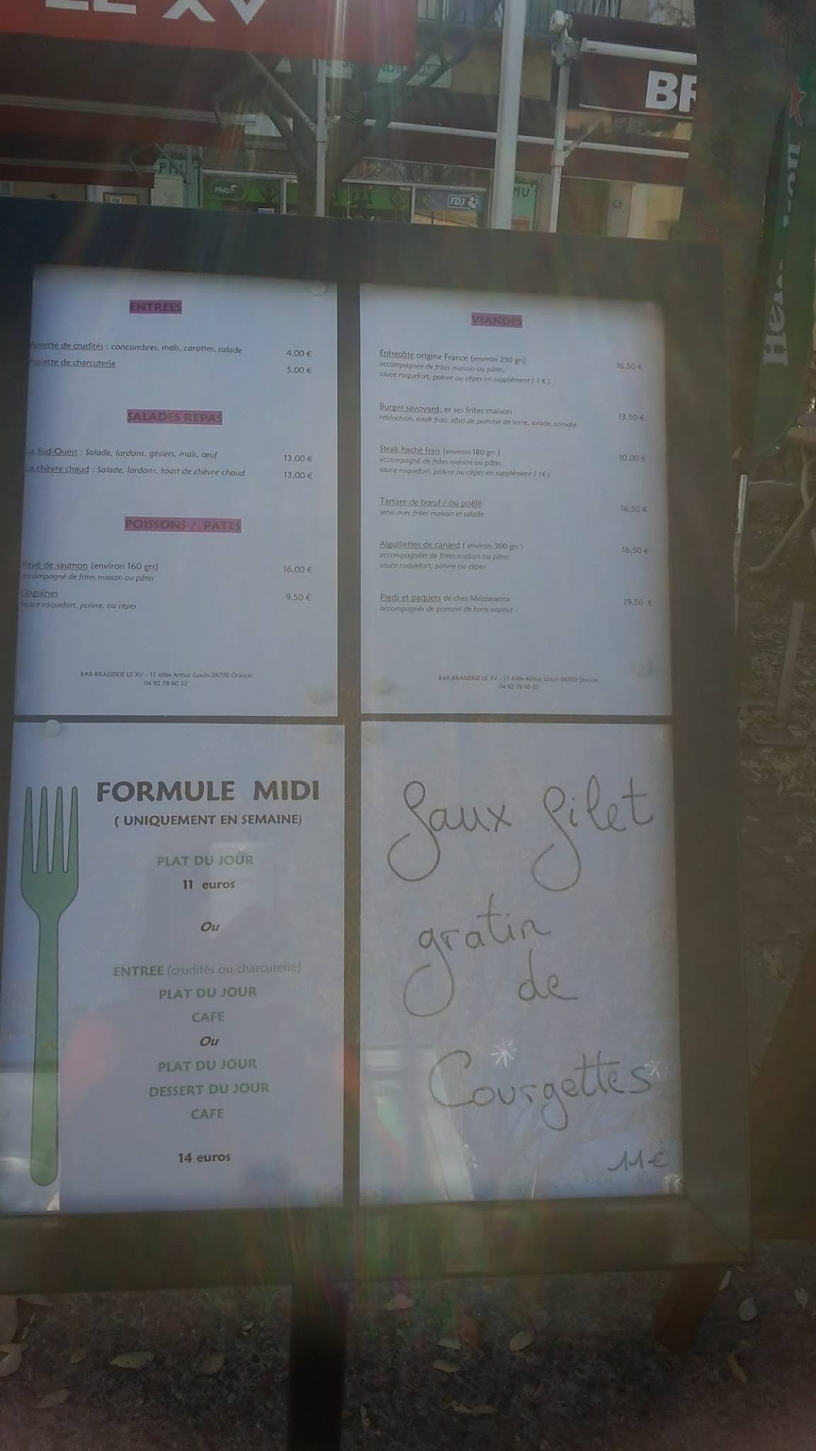 Carta de Bar Le XV, Oraison