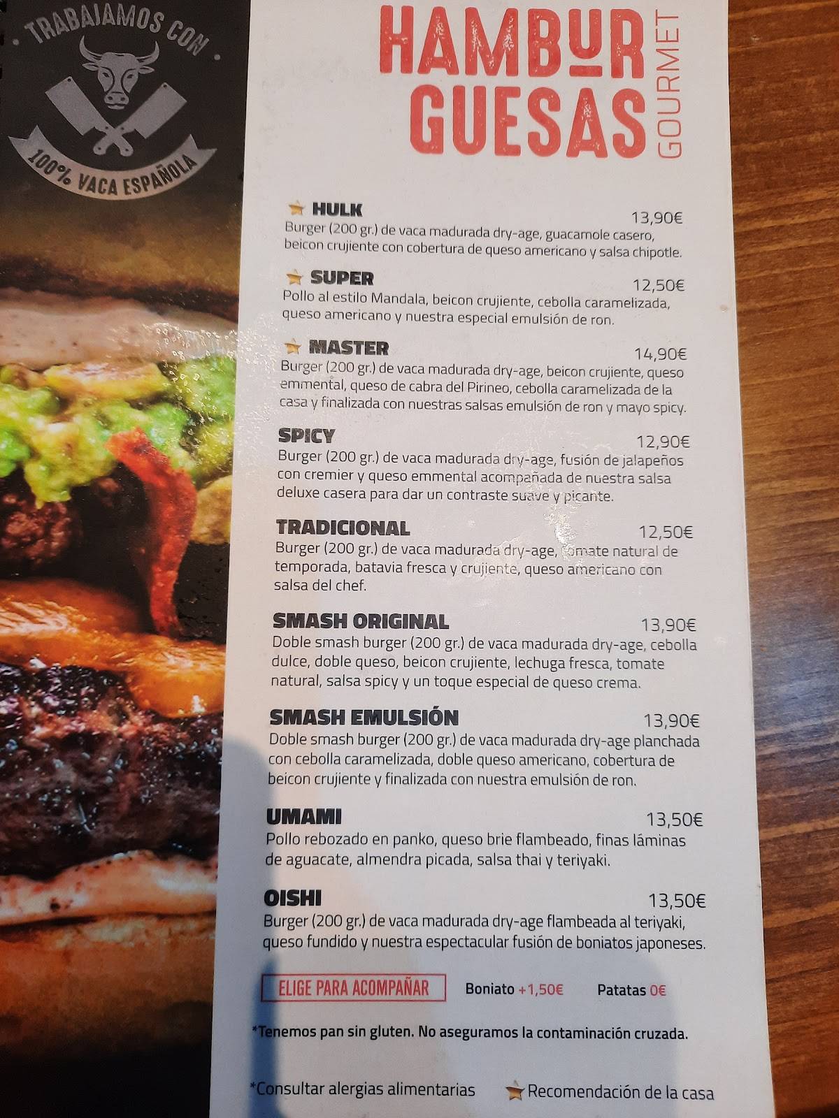 Carta de Bar Mandala, Huesca