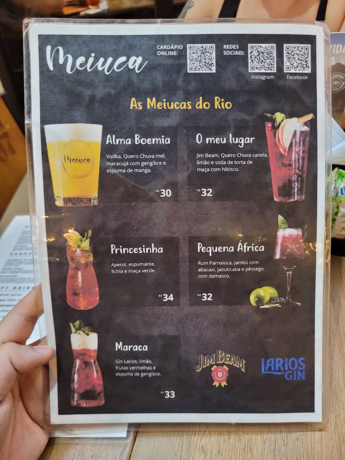 Menu em Bar Meiuca Tijuca, Rio de Janeiro