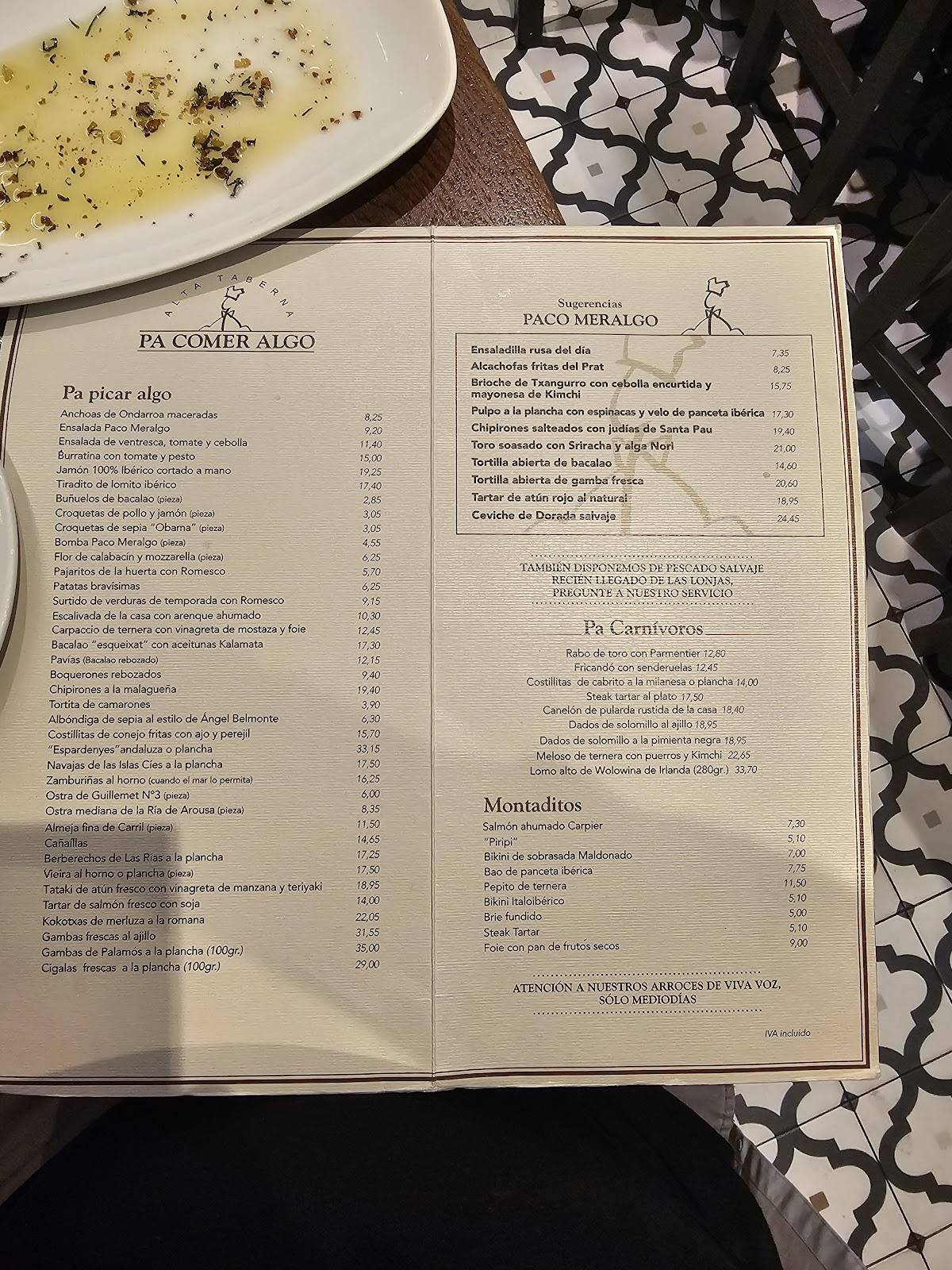 Menu at Bar Restaurant Neutral Ganduxer, Barcelona