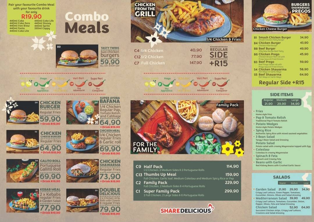 Menu at Barcelos Verulam, Verulam