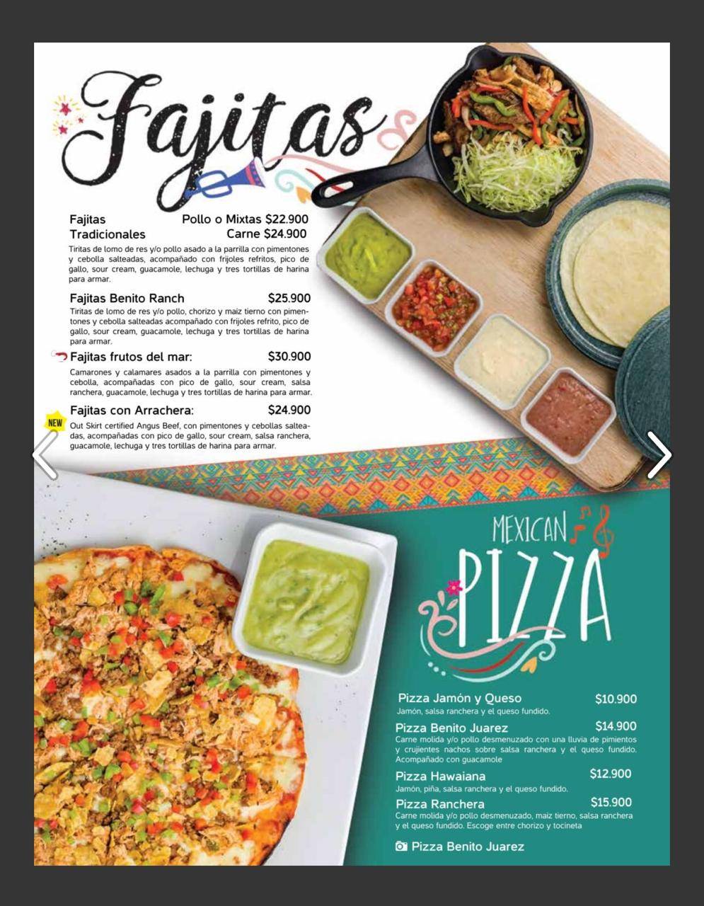 Carta del restaurante Benito Juárez Tex-Mex & Margaritas 46 ...