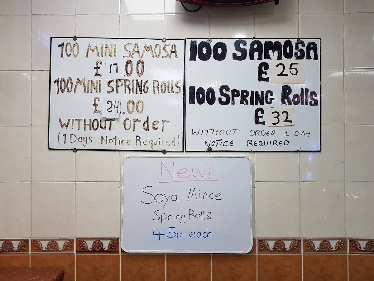 Menu at Bassi Sweet Centre fast food, Tipton