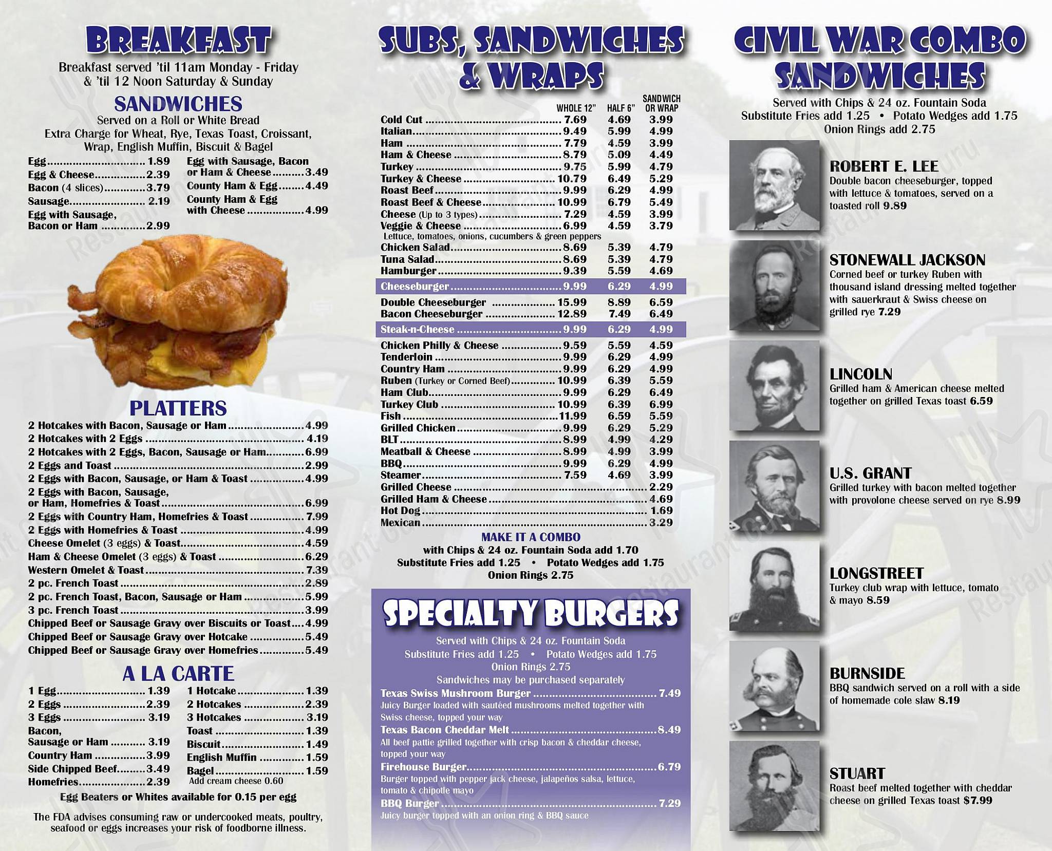 Menu at Battleview Market restaurant, Sharpsburg