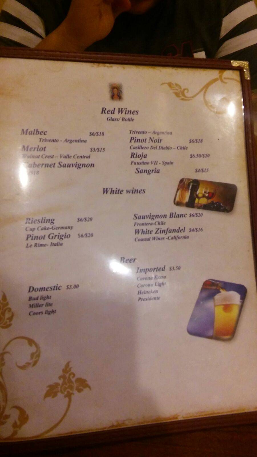 Menu at Carolina's Cuban Cafe, Bayonet Point, U.S. Hwy 19