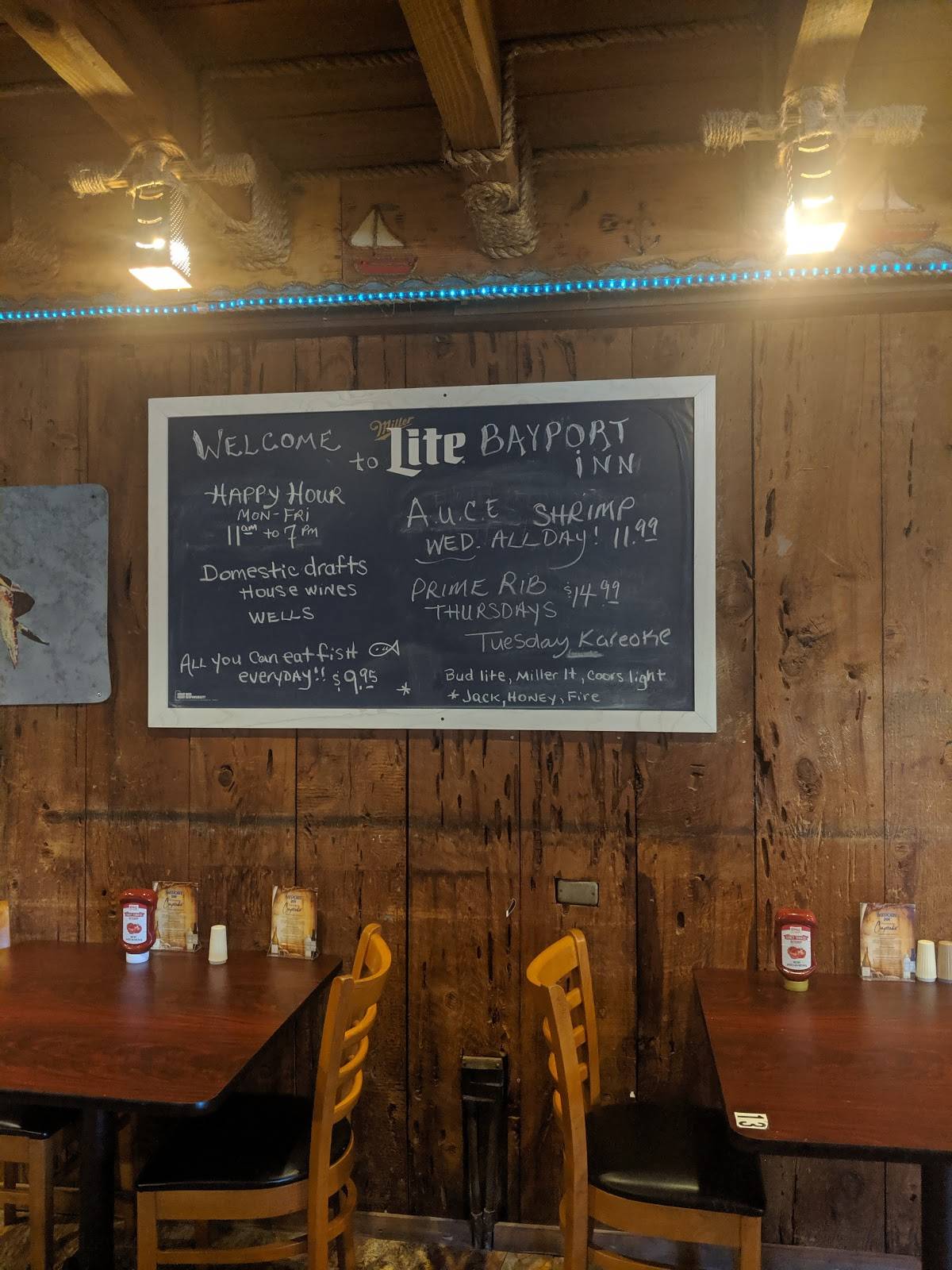 Menu at Bayport Inn pub & bar, Bayport, Cortez Blvd