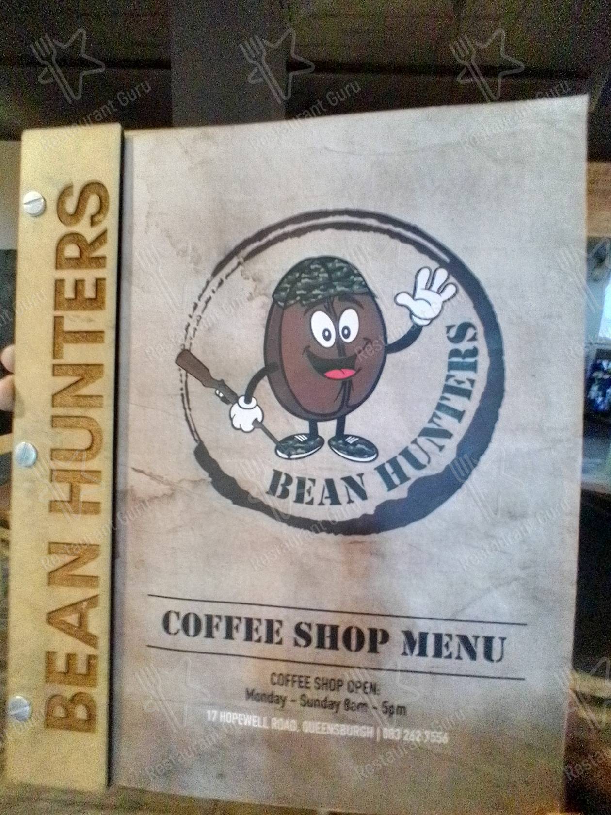 Menu at Bean Hunters restaurant, Queensburgh