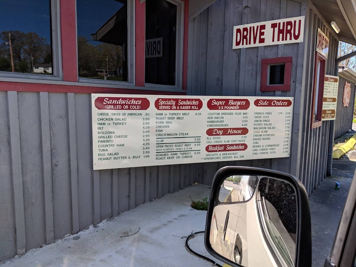 Menu at Becky's Sandwich House restaurant, Greeneville