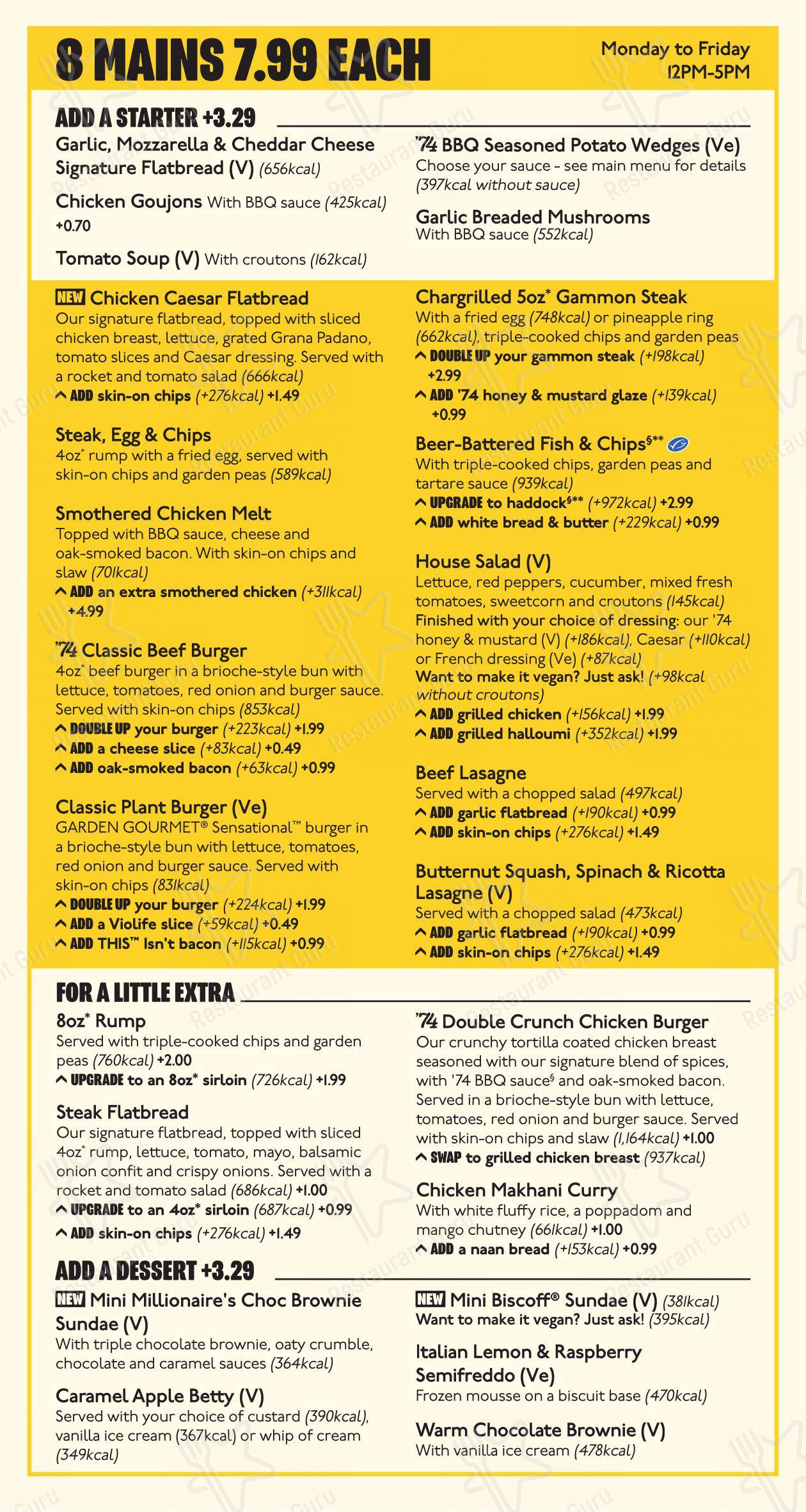 Menu at Beefeater The Woolpack pub & bar, Ashford, Maidstone Road