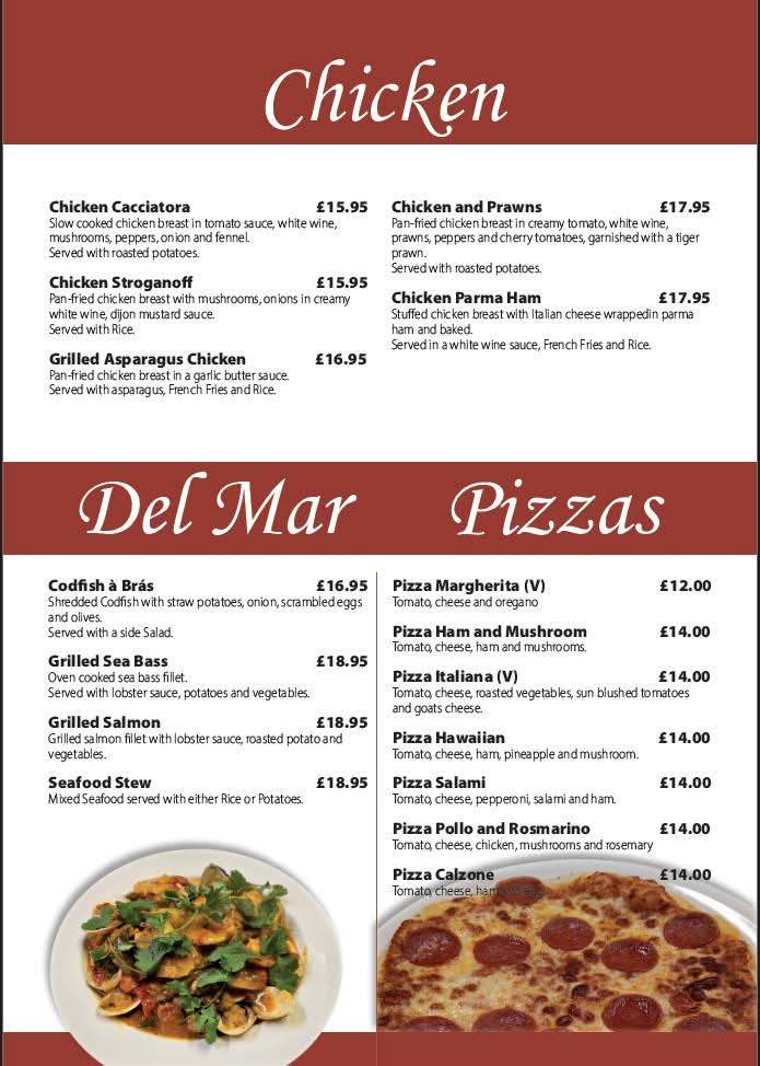 Menu at Bela's House - Portuguese and Italian restaurant, Grantham