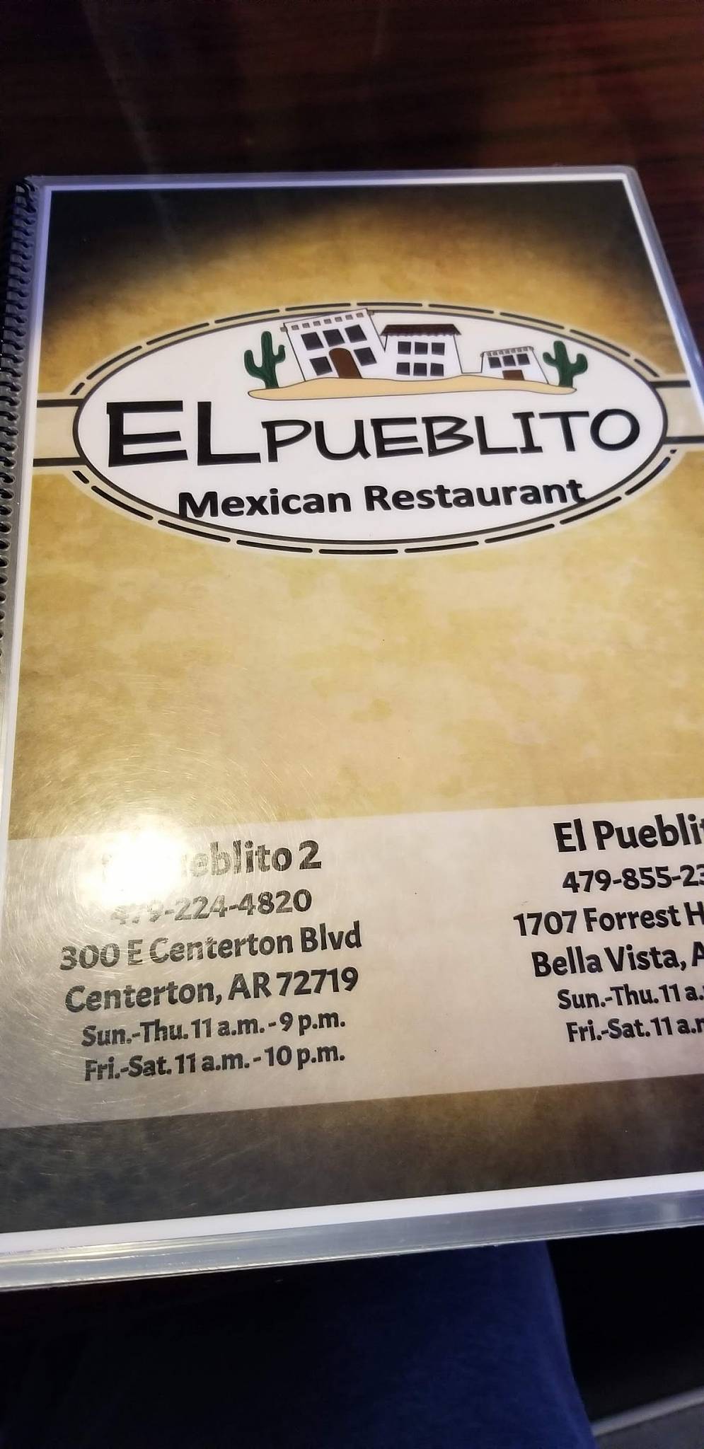 Menu at El Pueblito restaurant, Bella Vista, Forest Hills Blvd