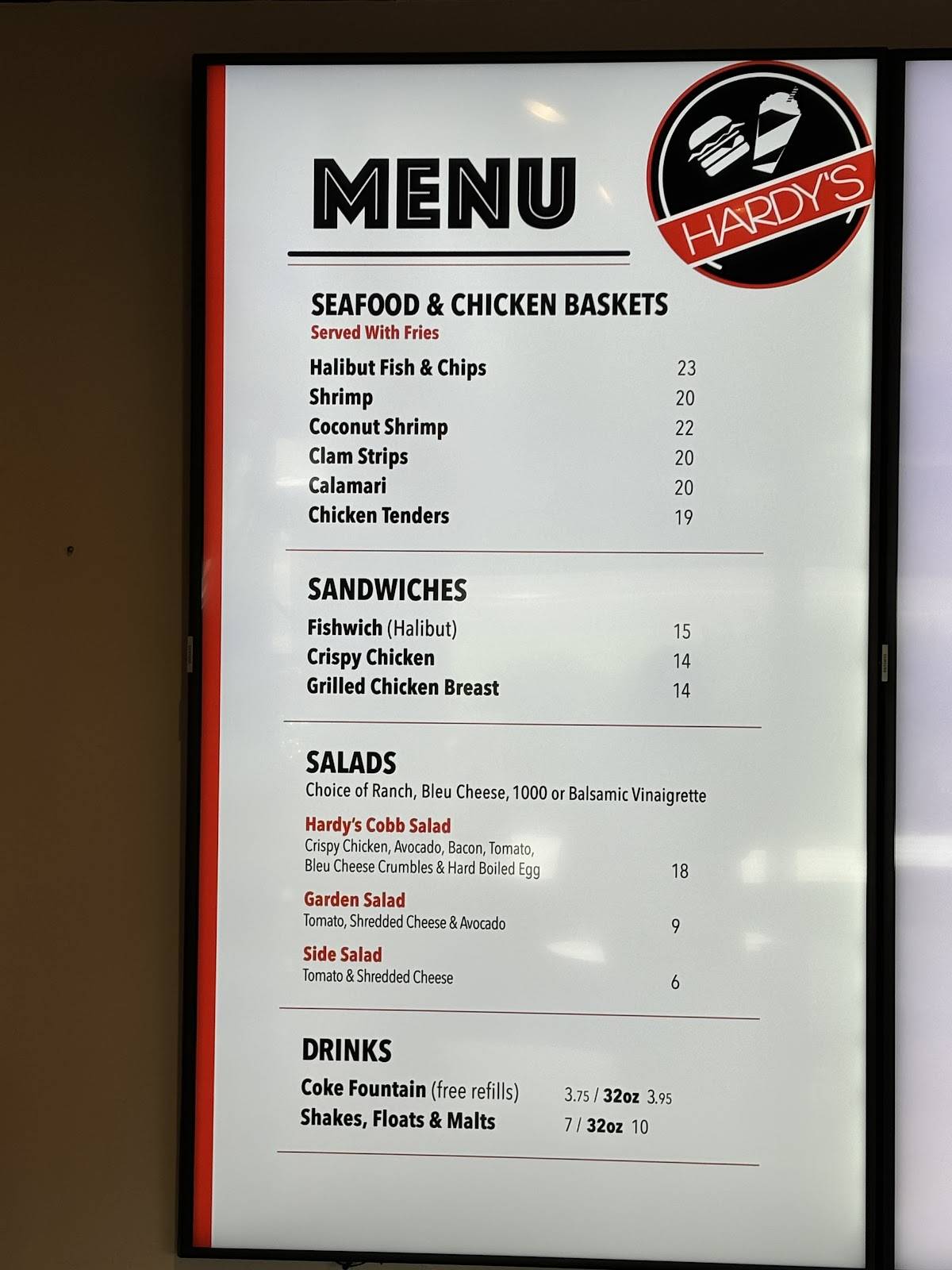 Menu at Hardy's Hotwings, Burgers & Ice Cream restaurant, Bend