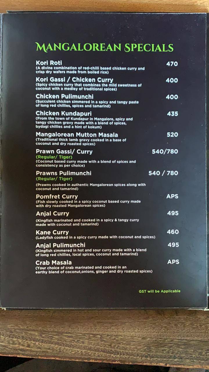 Menu at Parika Coastal Village Bar & Kitchen, Bengaluru, #1086/A