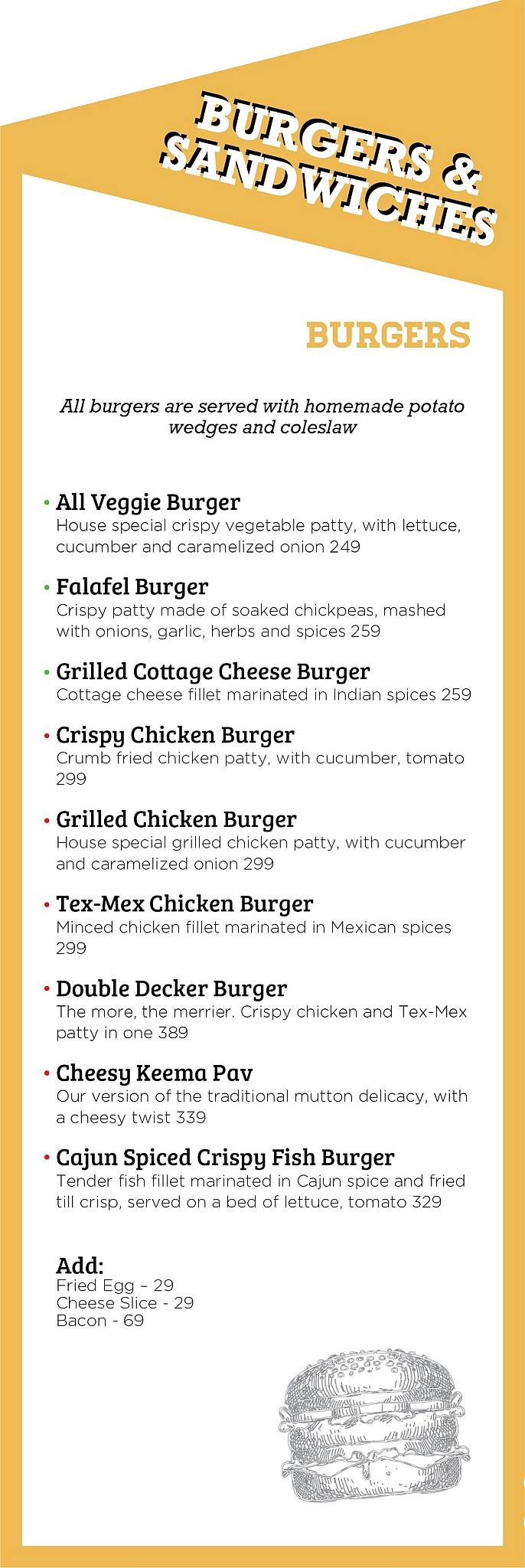 Menu at The Grub Central, Bengaluru