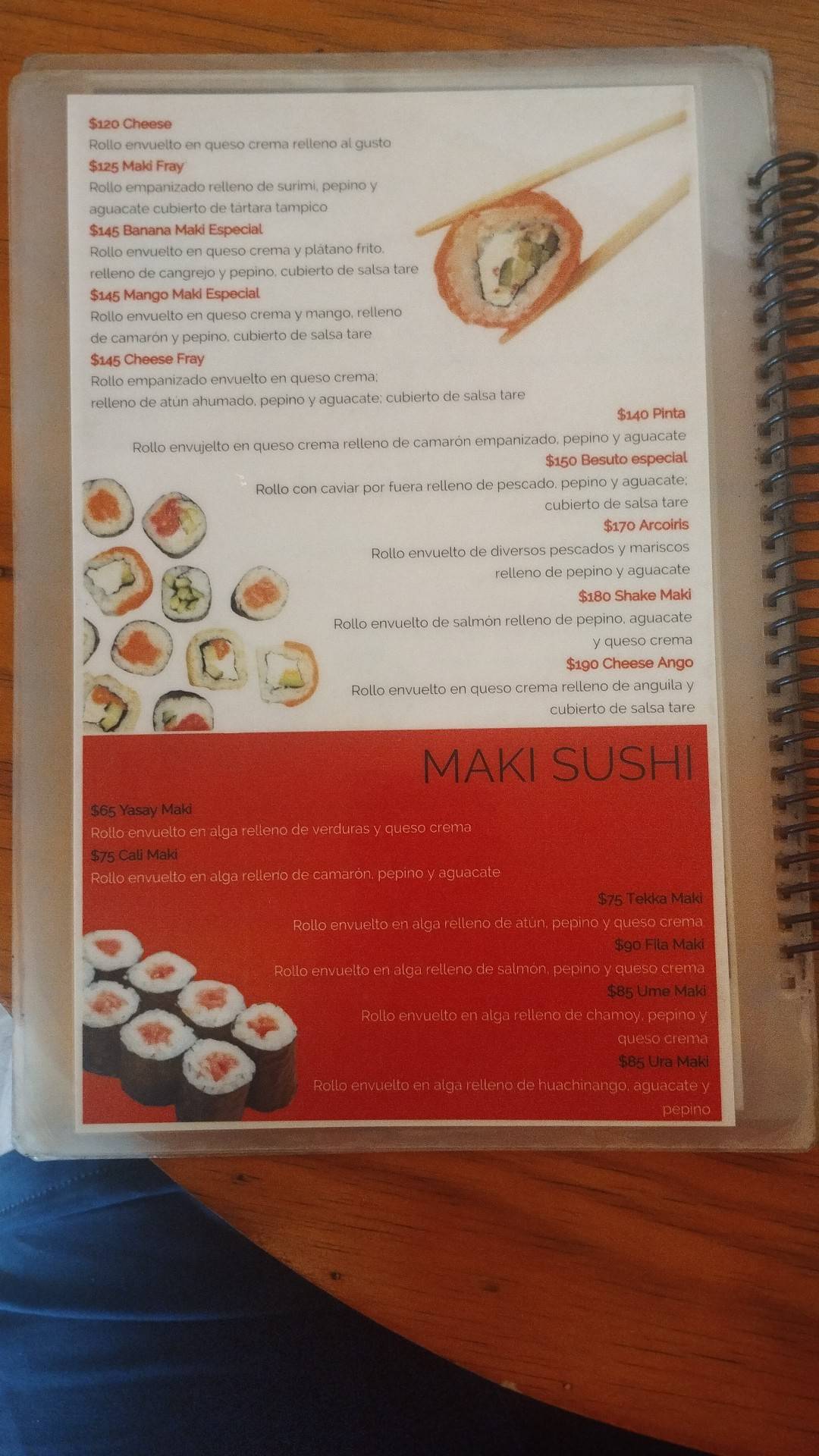 Carta del restaurante Besuto, Ciudad del México