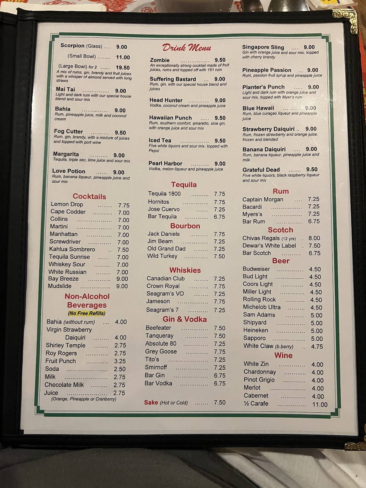 Menu at Happy Dragon restaurant, Biddeford