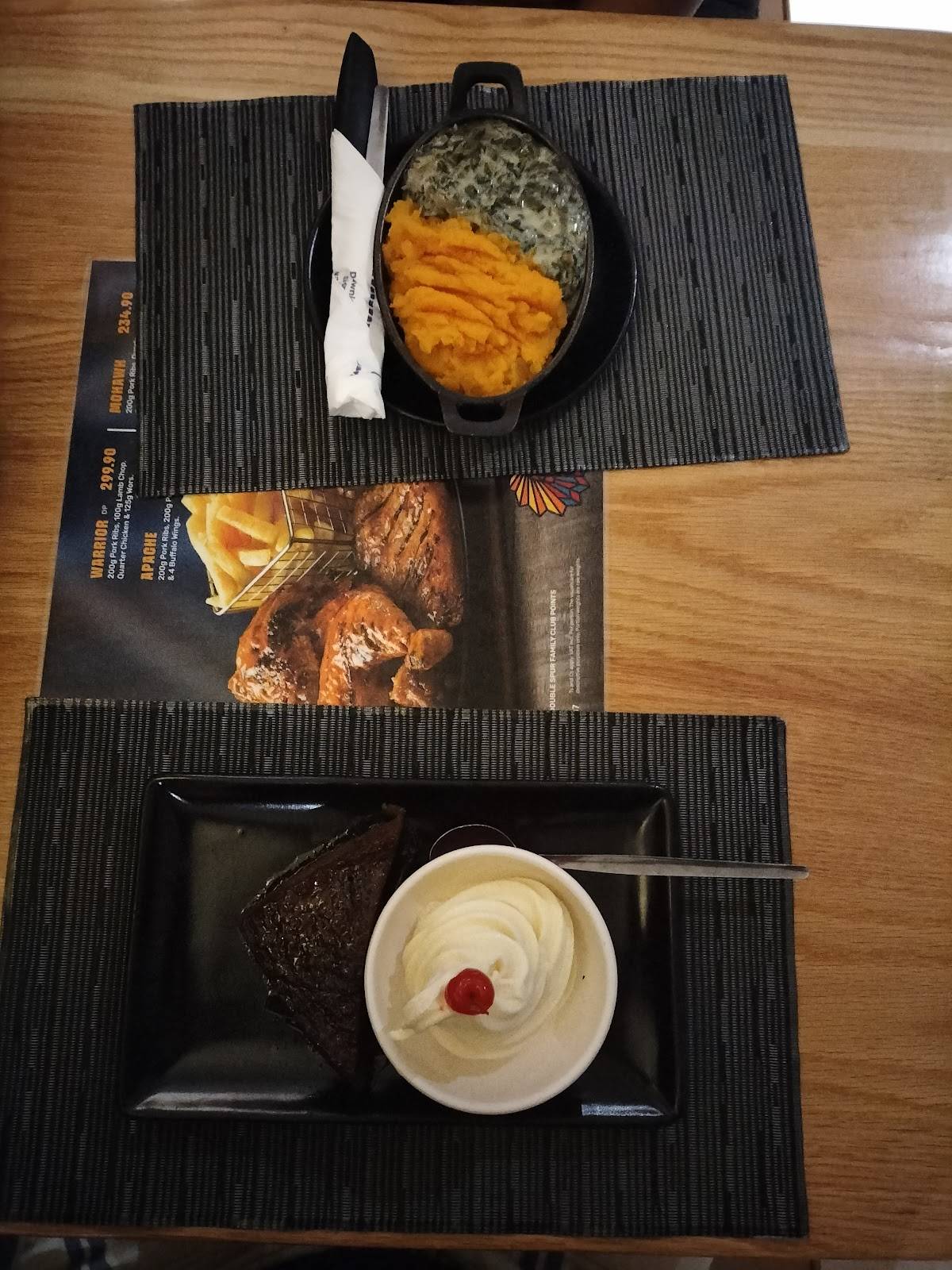 Menu at Big Eagle Spur restaurant, Mthatha