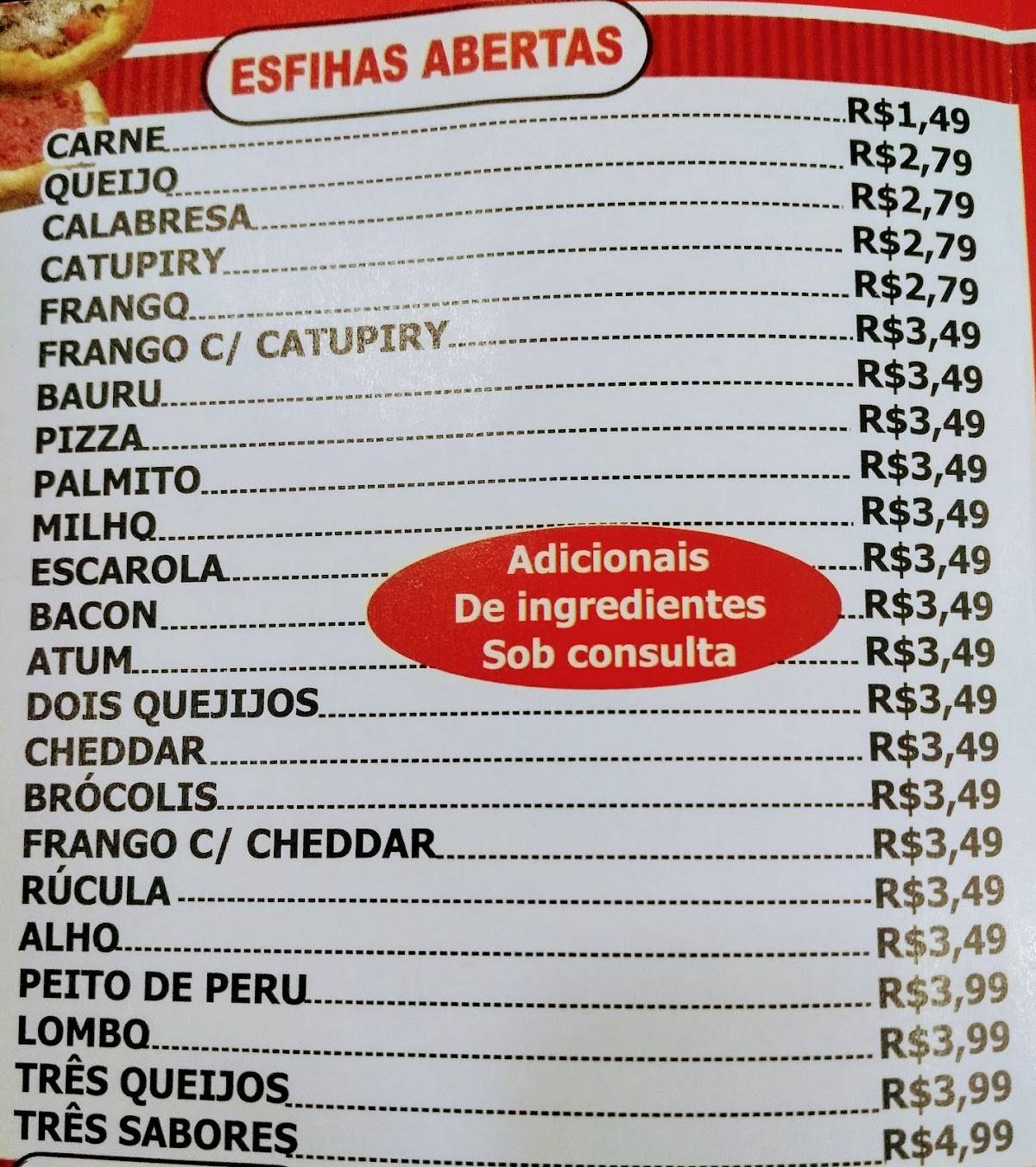 Menu em Big Esfiha - Cillo restaurante, Americana, Av. de Cillo