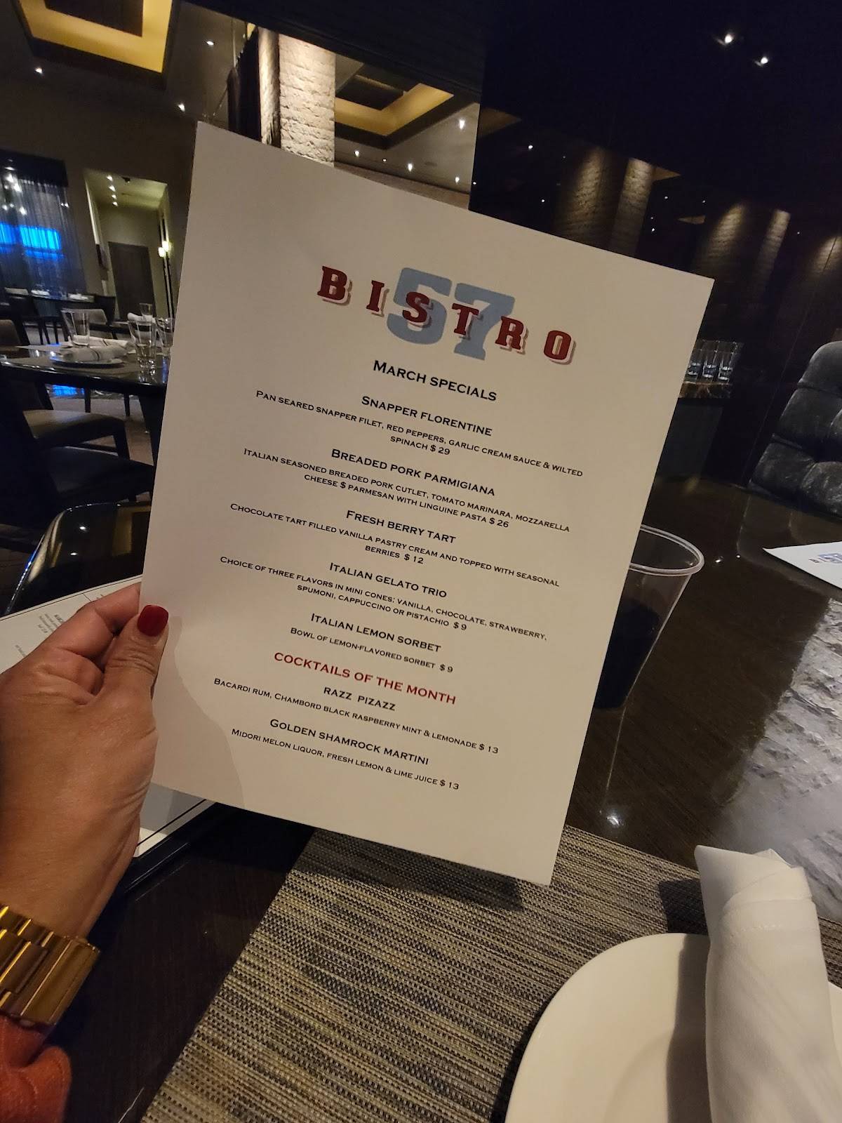 Menu at Bistro 57 restaurant, North Las Vegas, N Aliante Pkwy