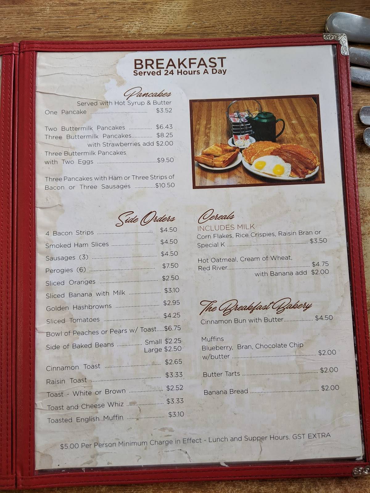 Menu at Blackfoot Truckstop Diner restaurant, Calgary
