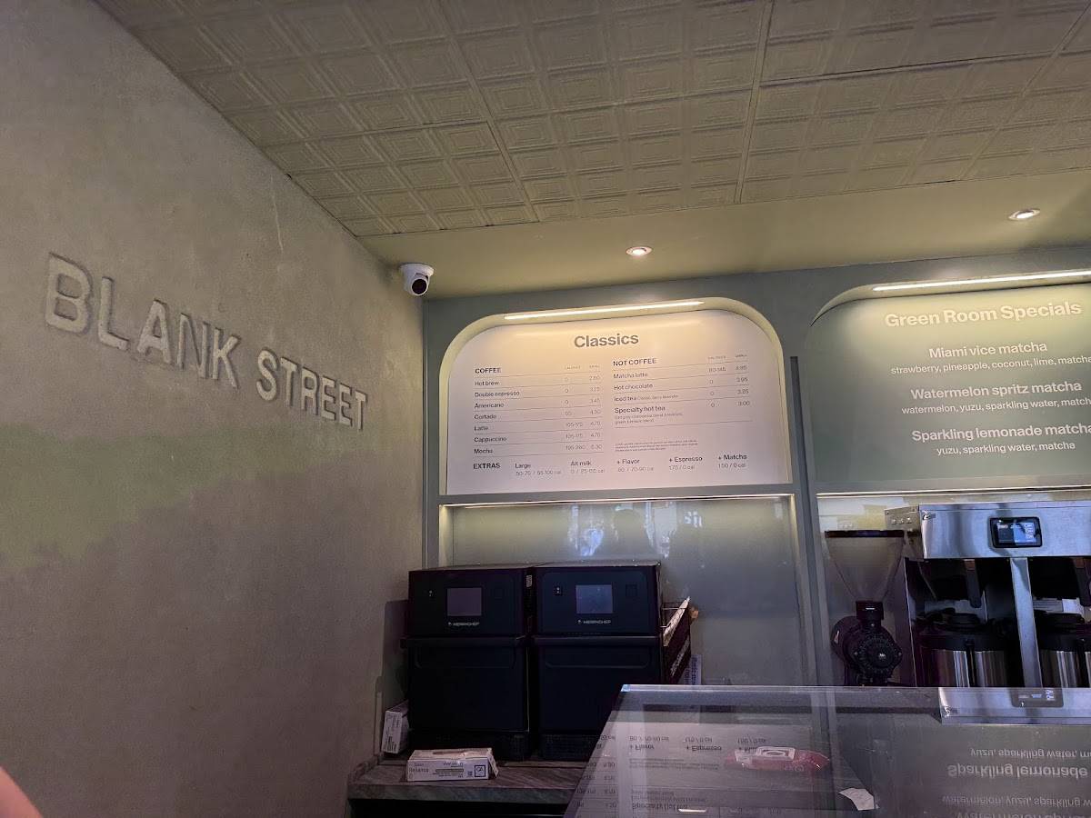Menu at Blank Street Coffee restaurant, New York City, 236 Lafayette St