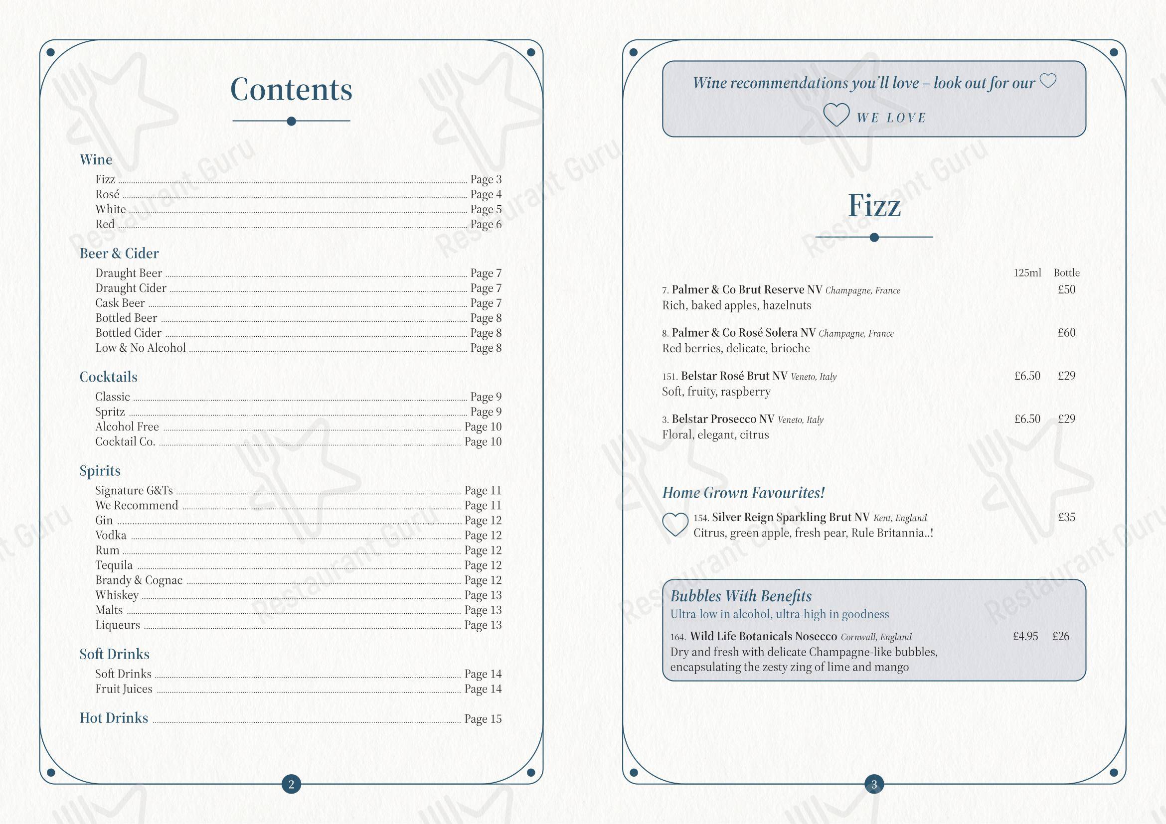 Menu at Bleeding Wolf, Scholar Green pub & bar, Stoke-on-Trent