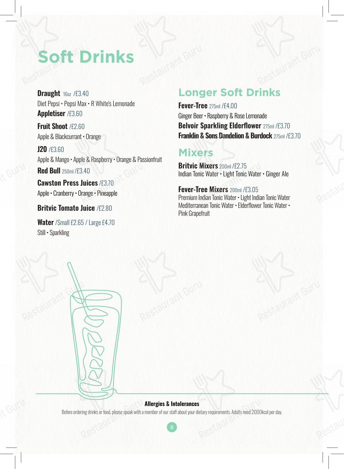 Menu at Bleeding Wolf, Scholar Green pub & bar, Stoke-on-Trent