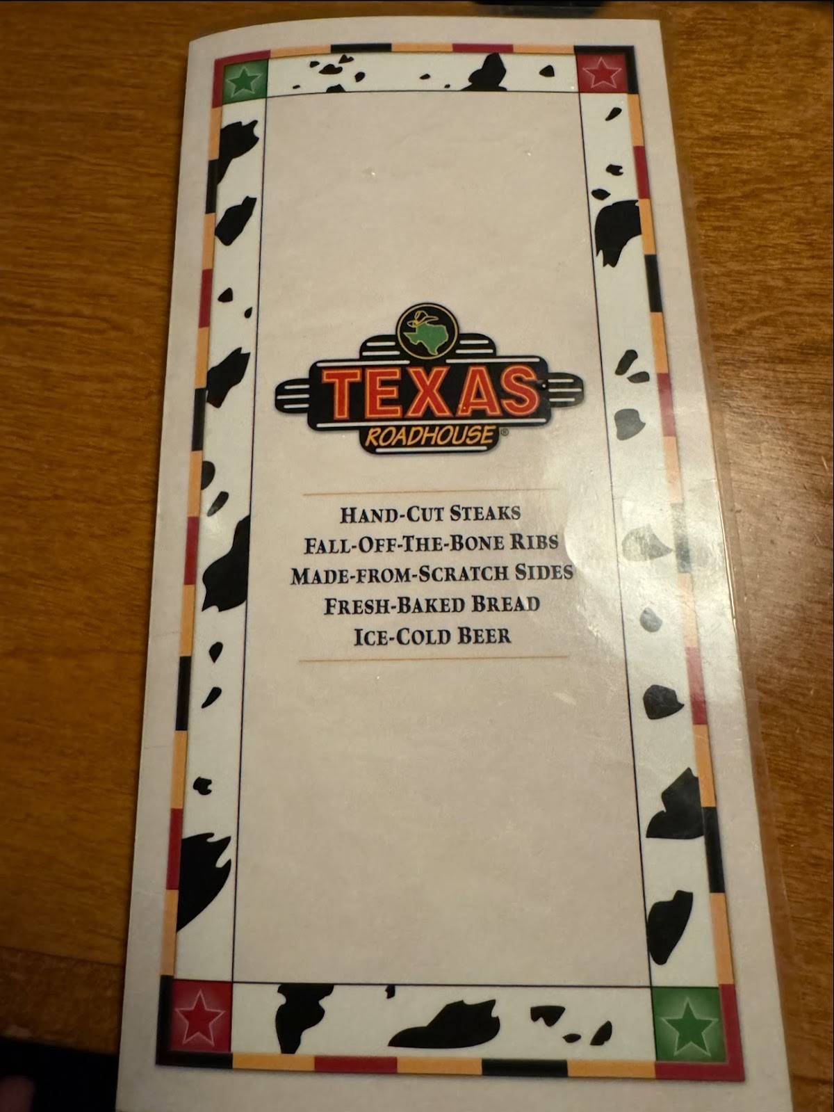 Menu at Texas Roadhouse pub & bar, Bloomingdale