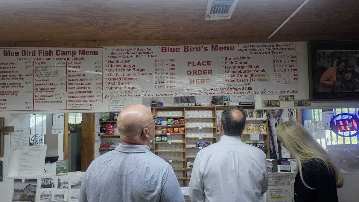 Menu at Bluebird Fish Camp restaurant, Orange
