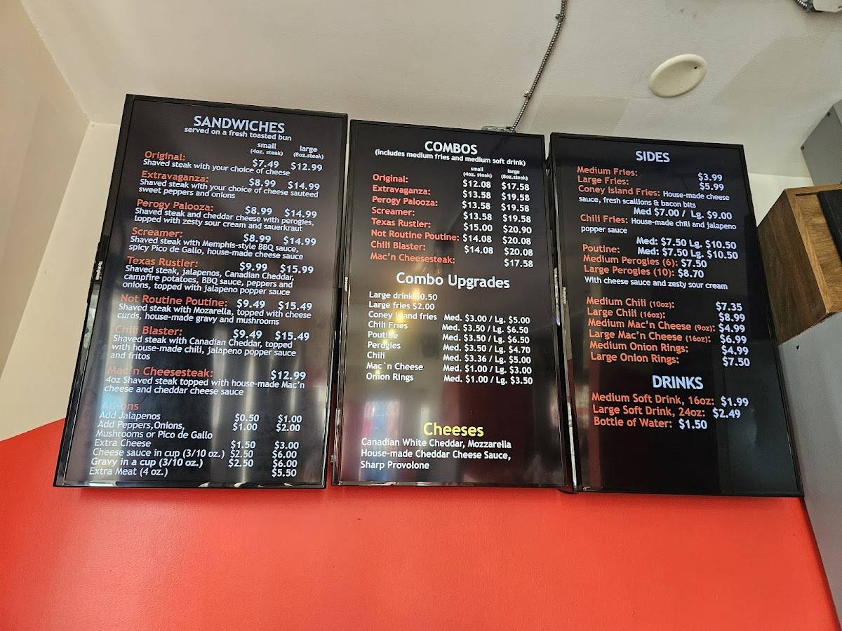 Menu at Boardwalk Cheesesteaks restaurant, Hamilton, 131 Ottawa St N