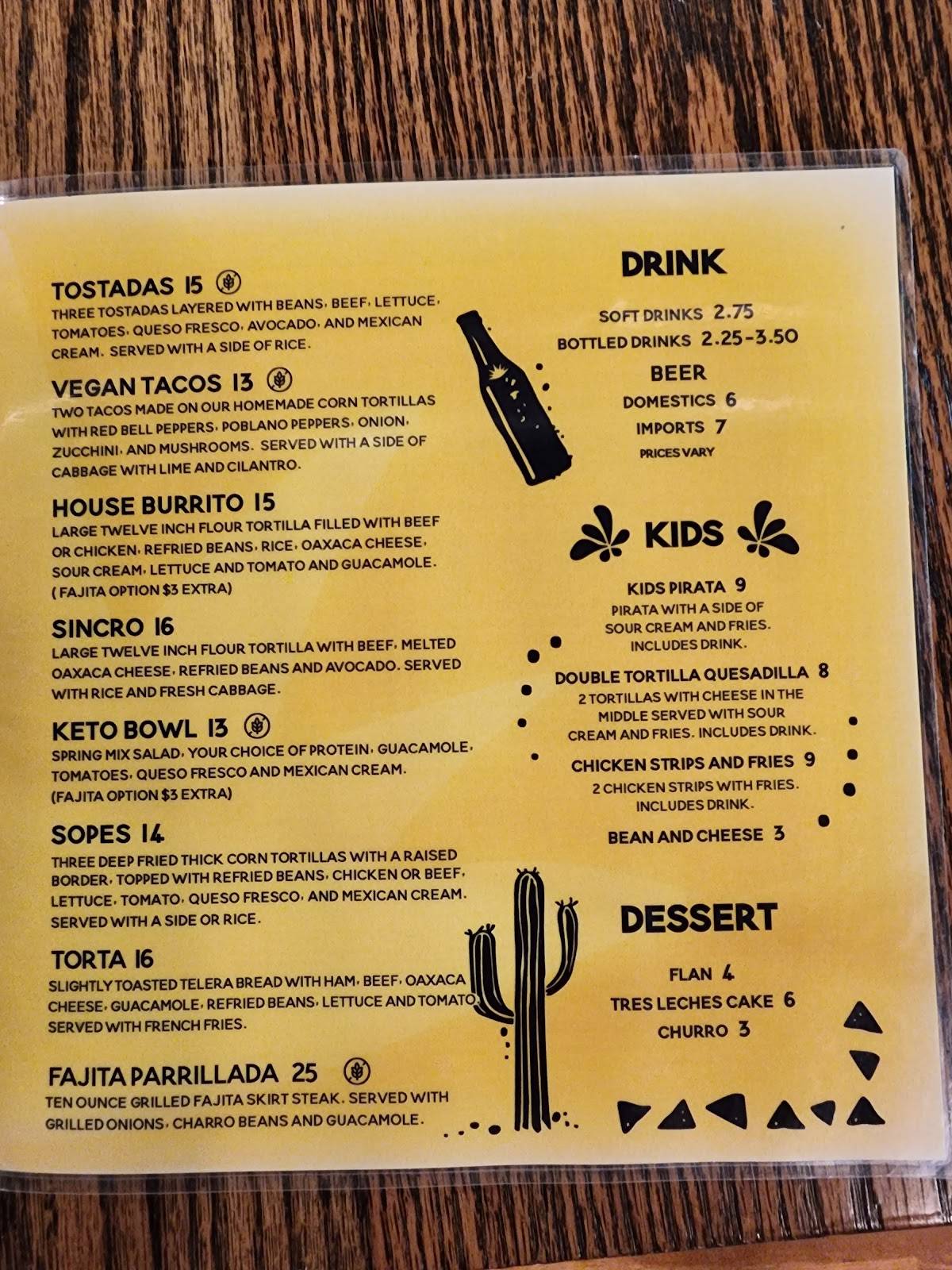 Menu at Boerne Taco House restaurant, Boerne, 470 S Main St Suite 200