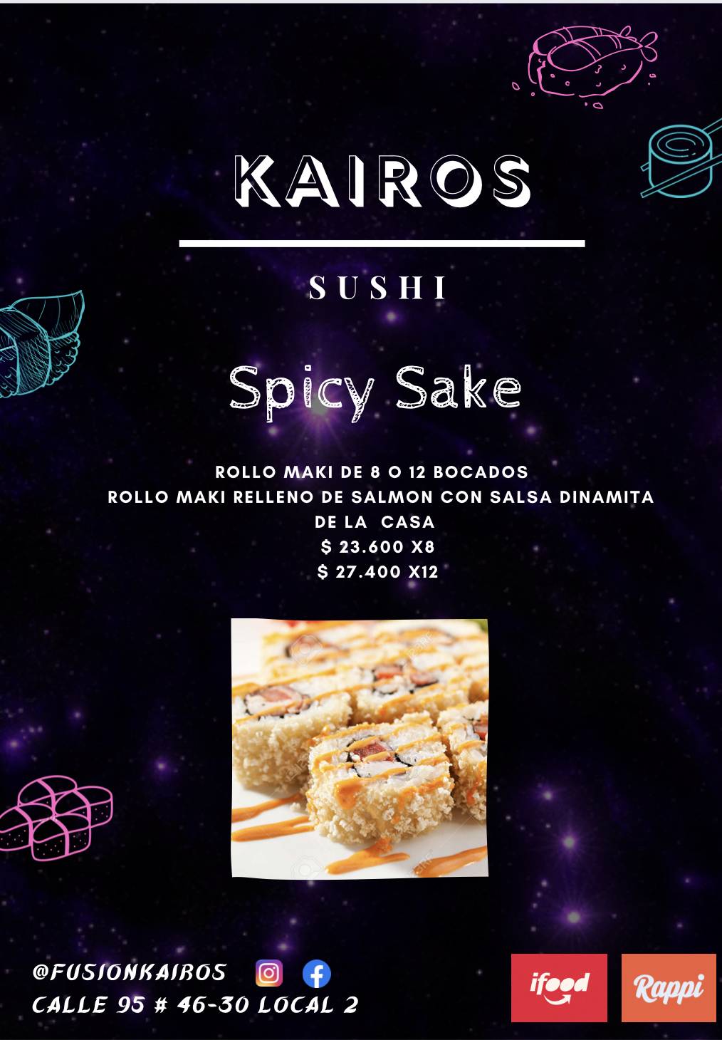 Menu at Kairos Fusion / Sushi & Jitensha restaurant, Bogotá