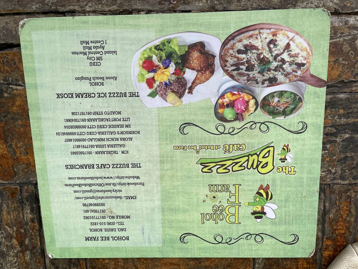 Menu at Bohol Farm restaurant, Dauis